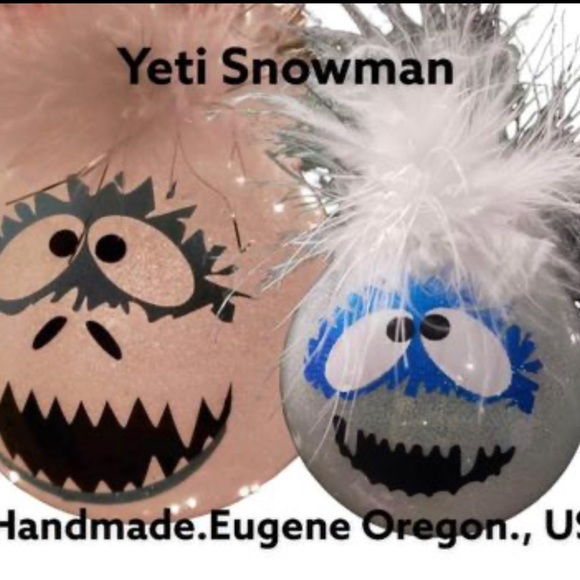 Hand Crafted | Holiday | Yeti Abominable Snowmonster Glitter Ornament ...